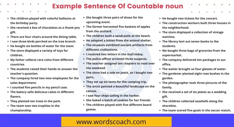 Countable Noun Sentences Archives Word Coach