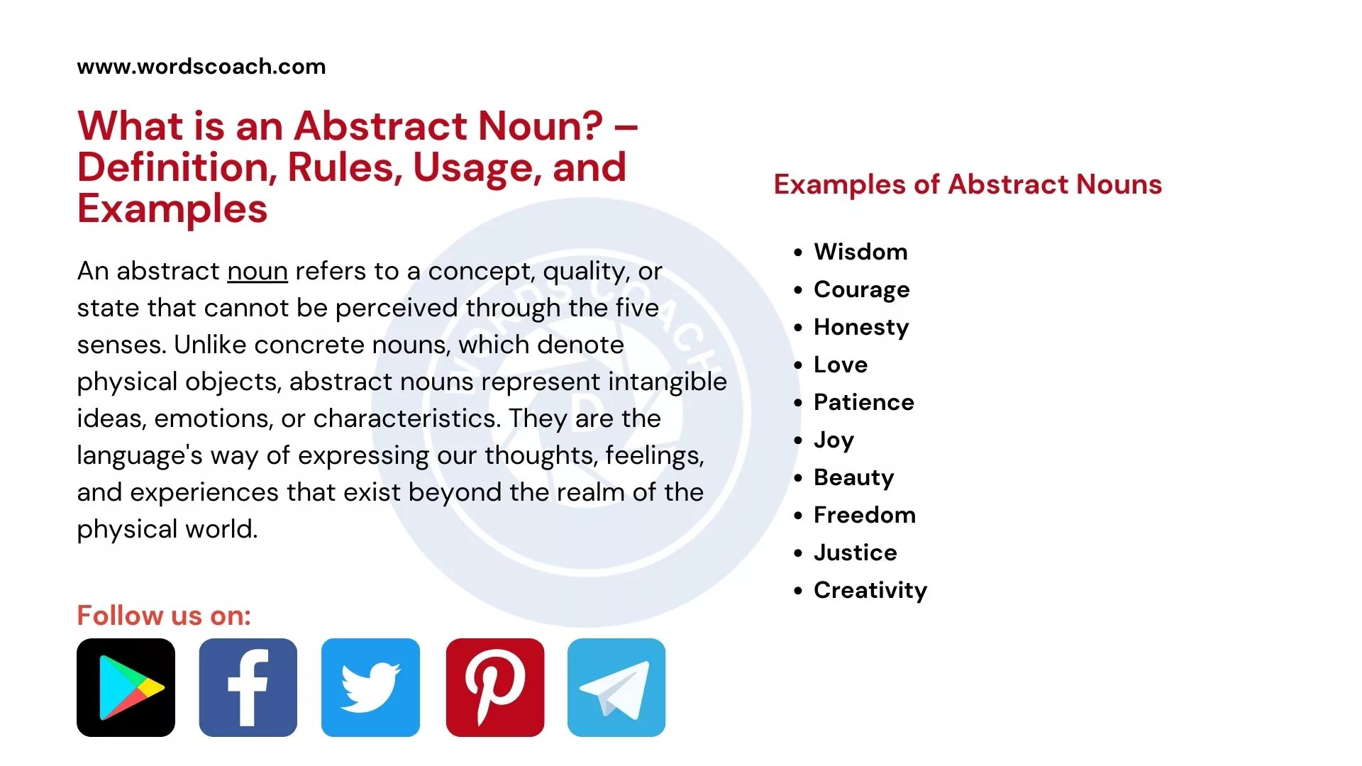 What Is An Abstract Noun Definition Rules Usage And Examples 