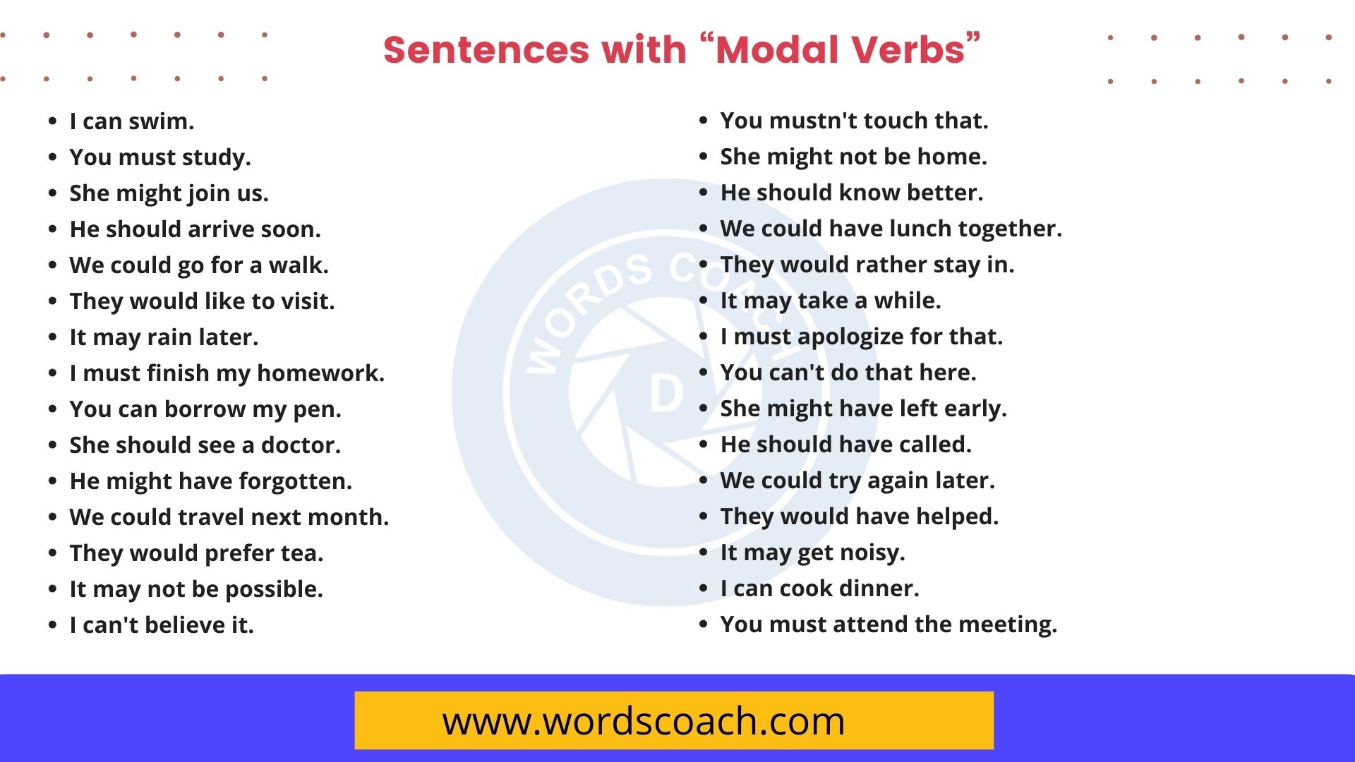 200 Sentences With Modal Verbs Word Coach