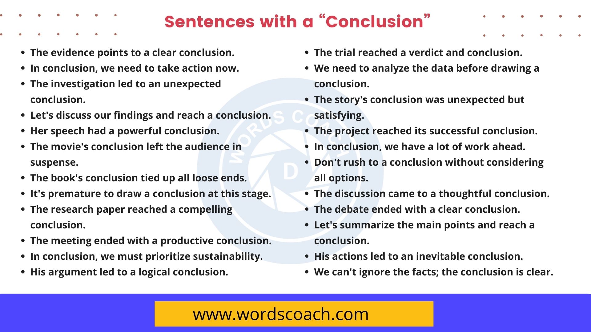 200 Sentences With A Conclusion Word Coach