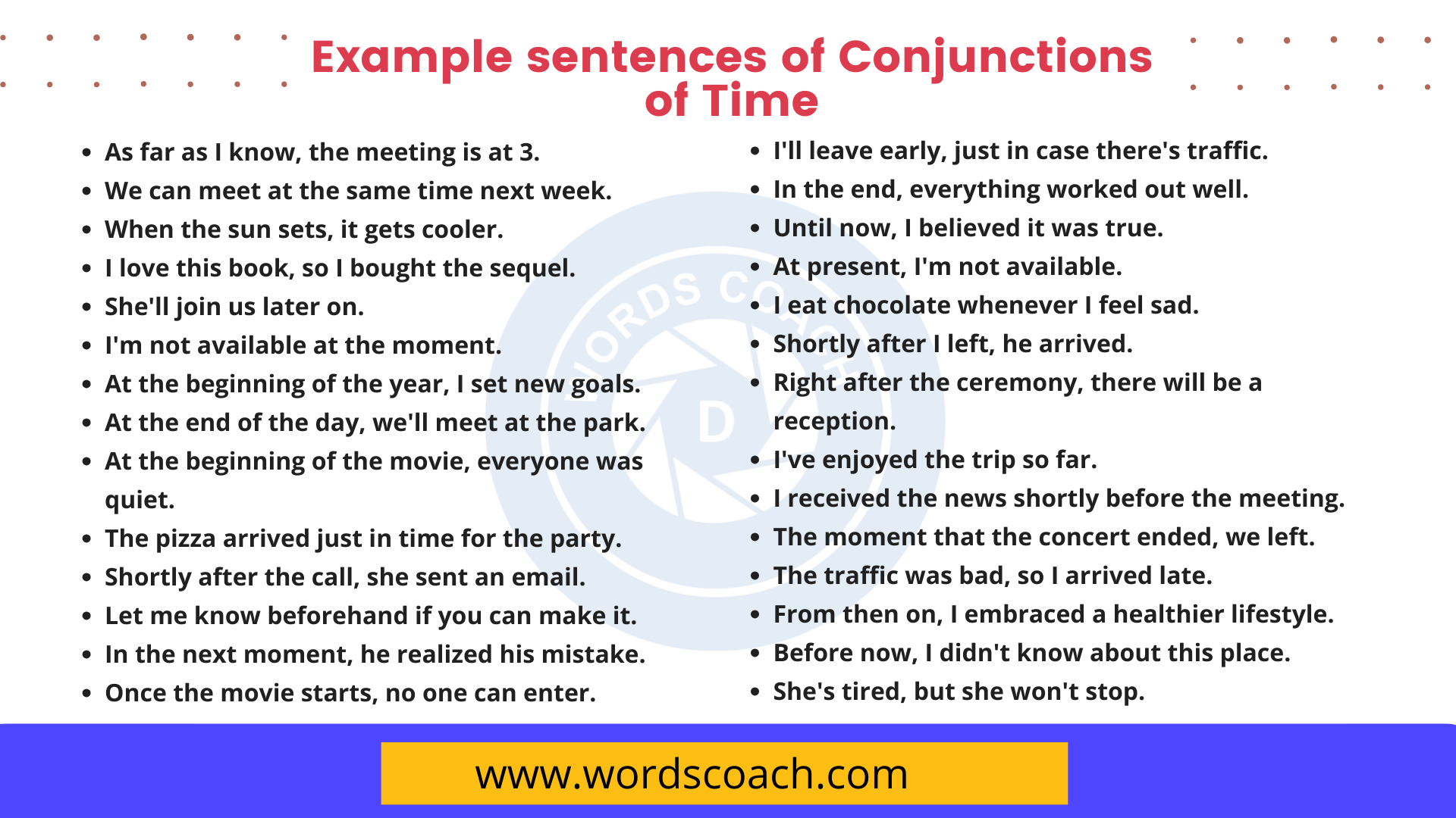 Conjunctions of Time - Word Coach